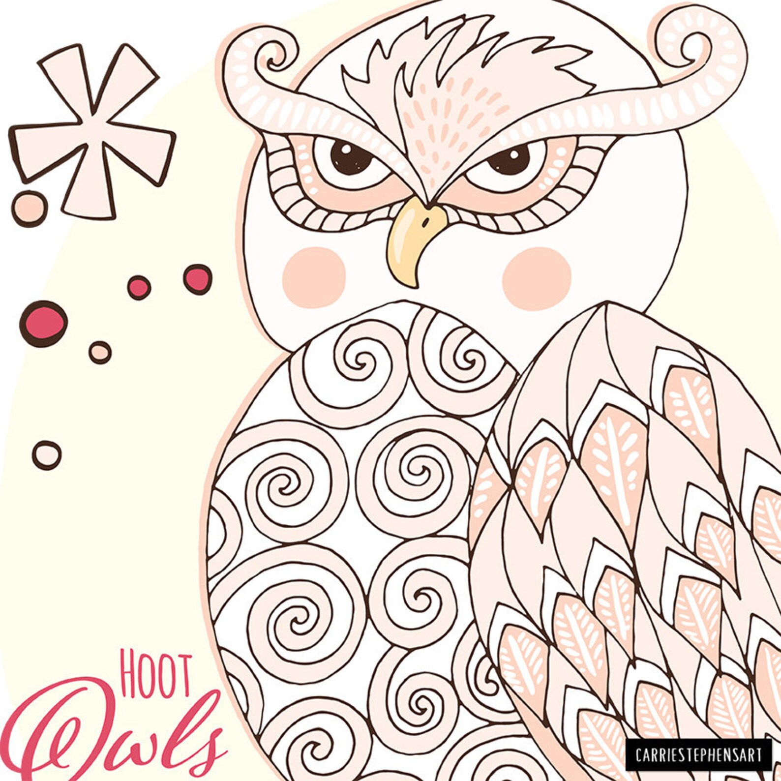 Hoot Owl Clipart Owl Graphic Download PNG Files Printables - Etsy
