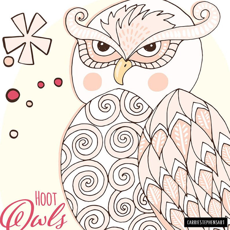 Hoot Owl Clipart Owl Graphic Download PNG Files Printables - Etsy