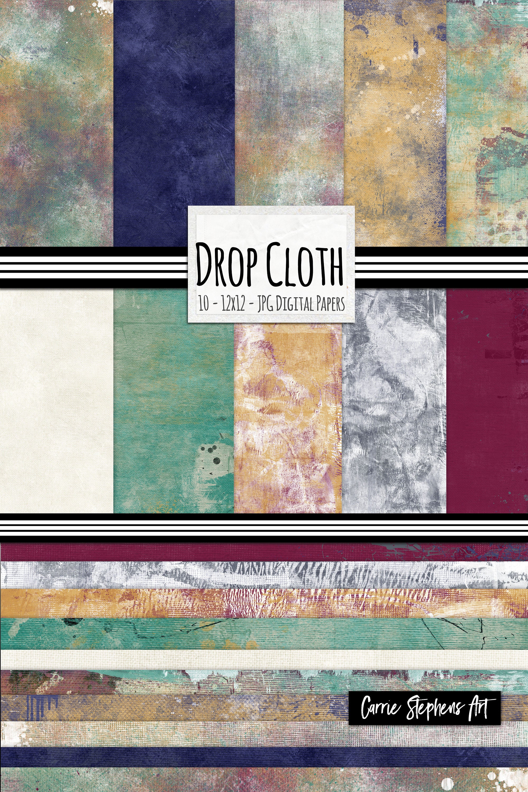 Painted Digital Paper Artists Canvas Drop Cloth Backgrounds - Etsy