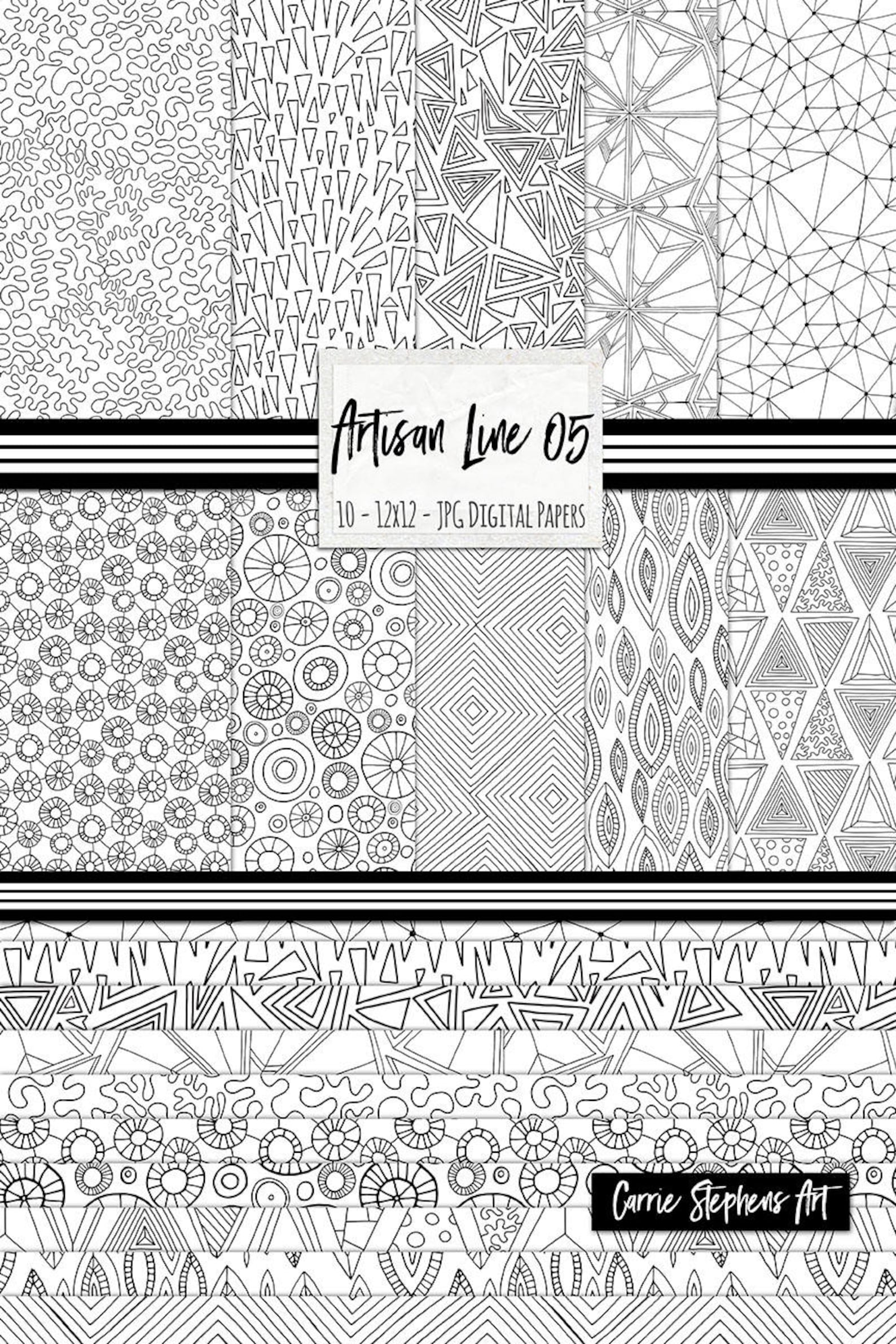 Black and White Digital Background Bundle, Digital Paper Bundle ...