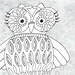 Cute Owl Doodle Clipart, Black Lineart Images, Hand-drawn PNG Digital ...