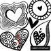 Line Heart Border Clipart, Heart Digital Stamps, Printable Border PNG ...