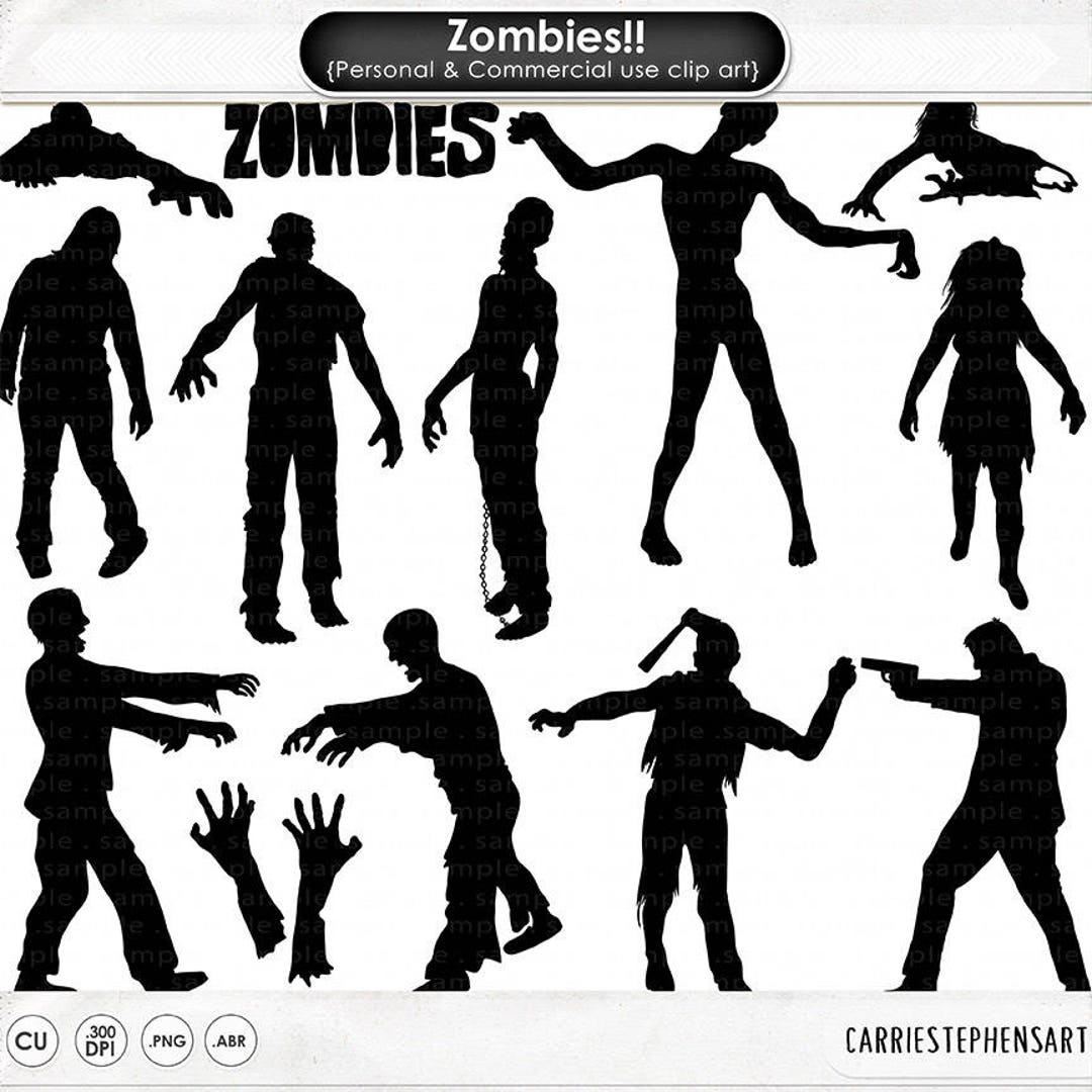 Halloween Clipart, Zombie Hand Silhouettes, Walking Dead Zombies Clip ...