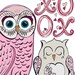 Pink & Purple Valentine Owl Clipart, Cute Owl Digital Graphics, Girls ...