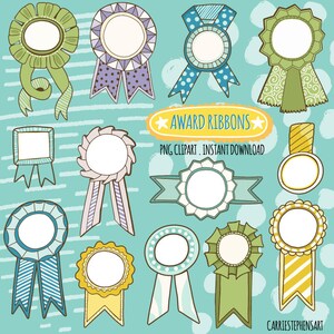 Award Ribbon Clipart Graphics, Yellow & Green Winner Label, Classroom ...