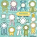 Award Ribbon Clipart Graphics, Yellow & Green Winner Label, Classroom ...