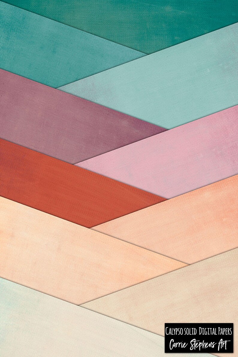 Tropical Vacation Digital Paper, Coral & Teal, Island Sunset Boho Chic ...