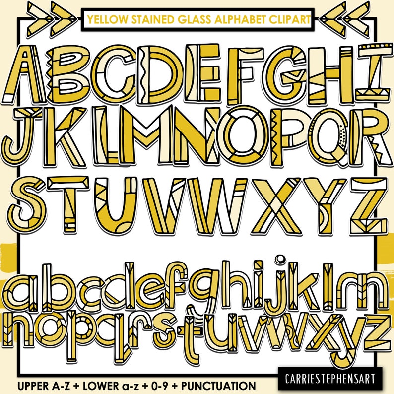 Alphabet Clipart Bundle Vivid Jewel Tone Stained Glass - Etsy