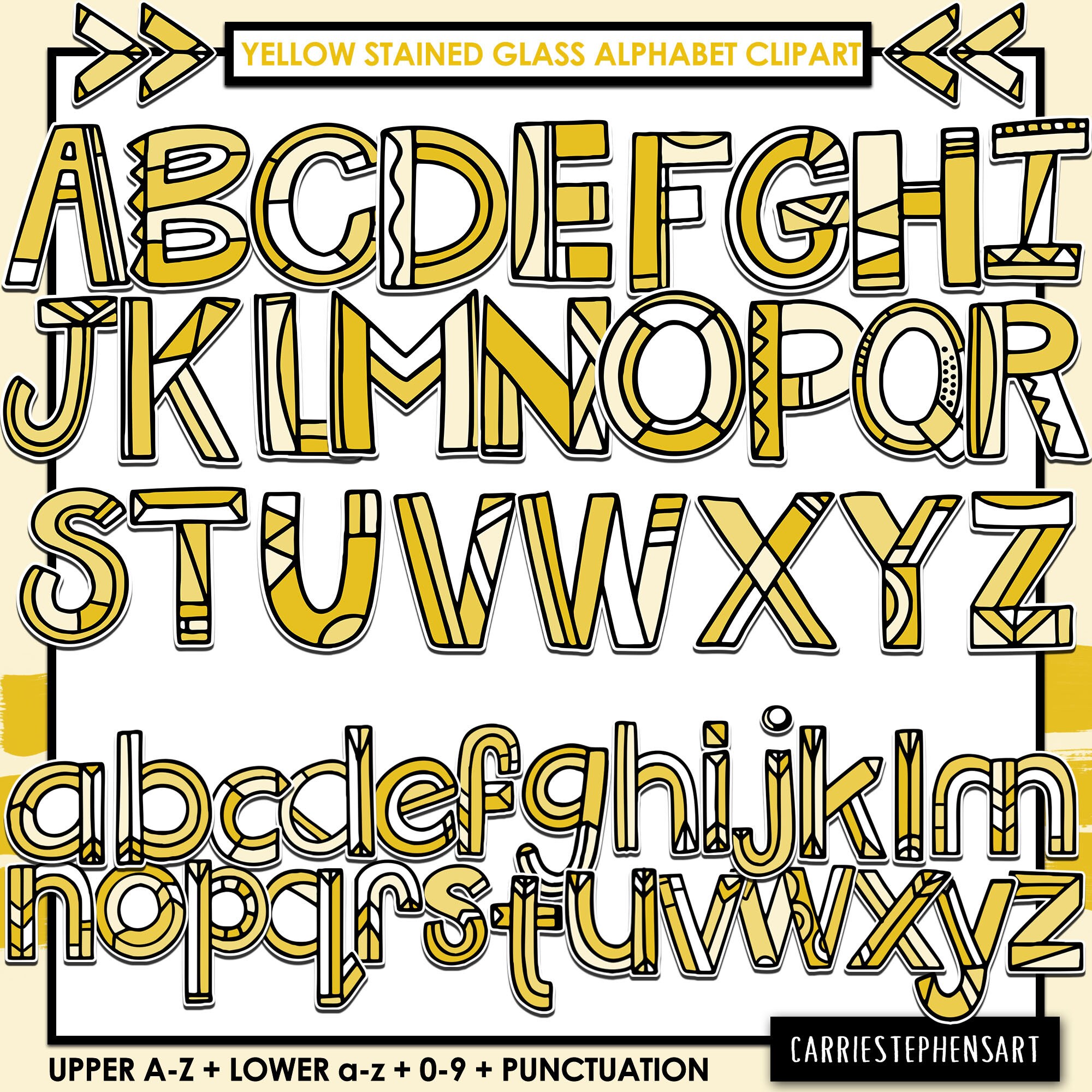 Alphabet Clipart Bundle Vivid Jewel Tone Stained Glass | Etsy