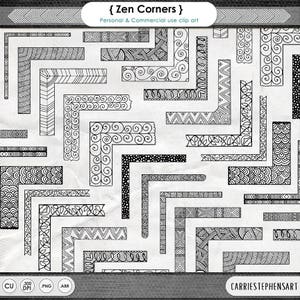 Zen 8x10 Frame ClipArt Doodle Digital Frame Clip Art | Etsy