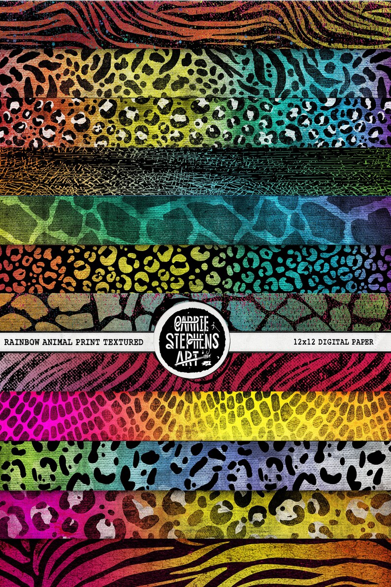 Rainbow Leopard Pattern Digital Paper Animal Print Background - Etsy Canada