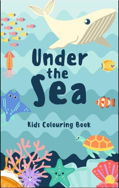 Under the Sea Kids Colouring Book 30 Page Printable Download Ocean ...