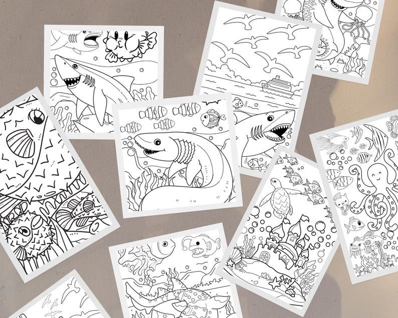 Under the Sea Kids Colouring Book 30 Page Printable Download Ocean ...