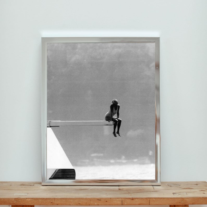 Princess Diana Yacht Photography Print, Black and White Retro Poster ...