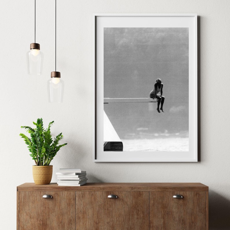 Princess Diana Yacht Photography Print, Black and White Retro Poster ...