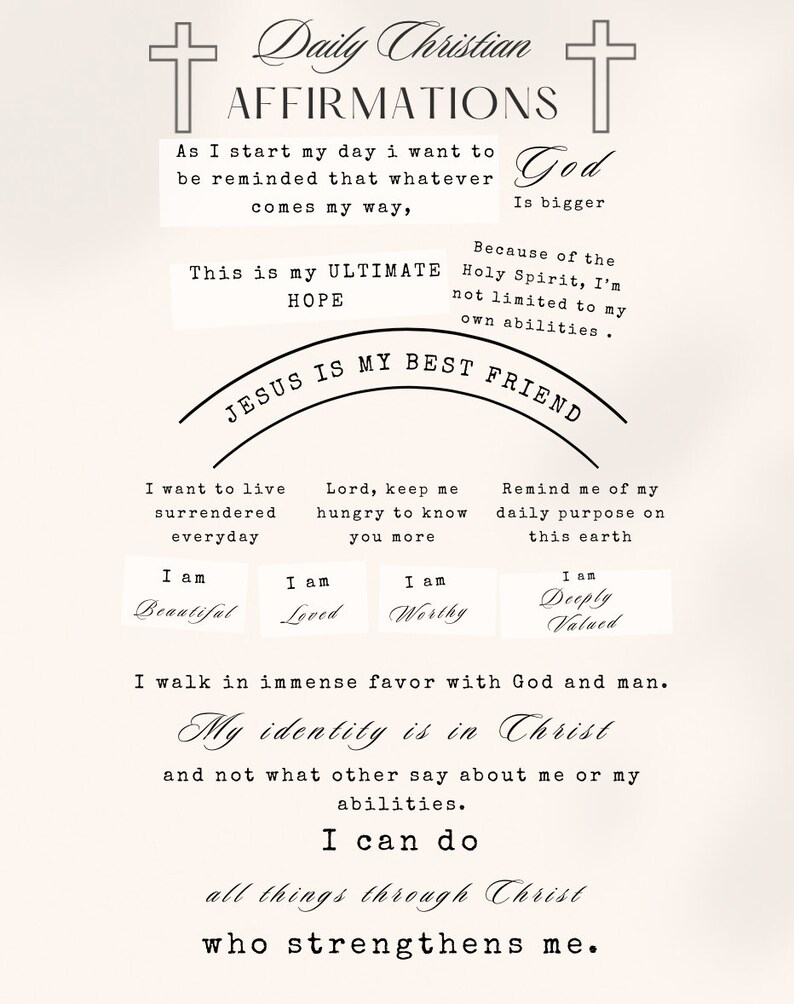 Christian Affirmations, WALL ART, Positive Affirmations, Affirmation ...