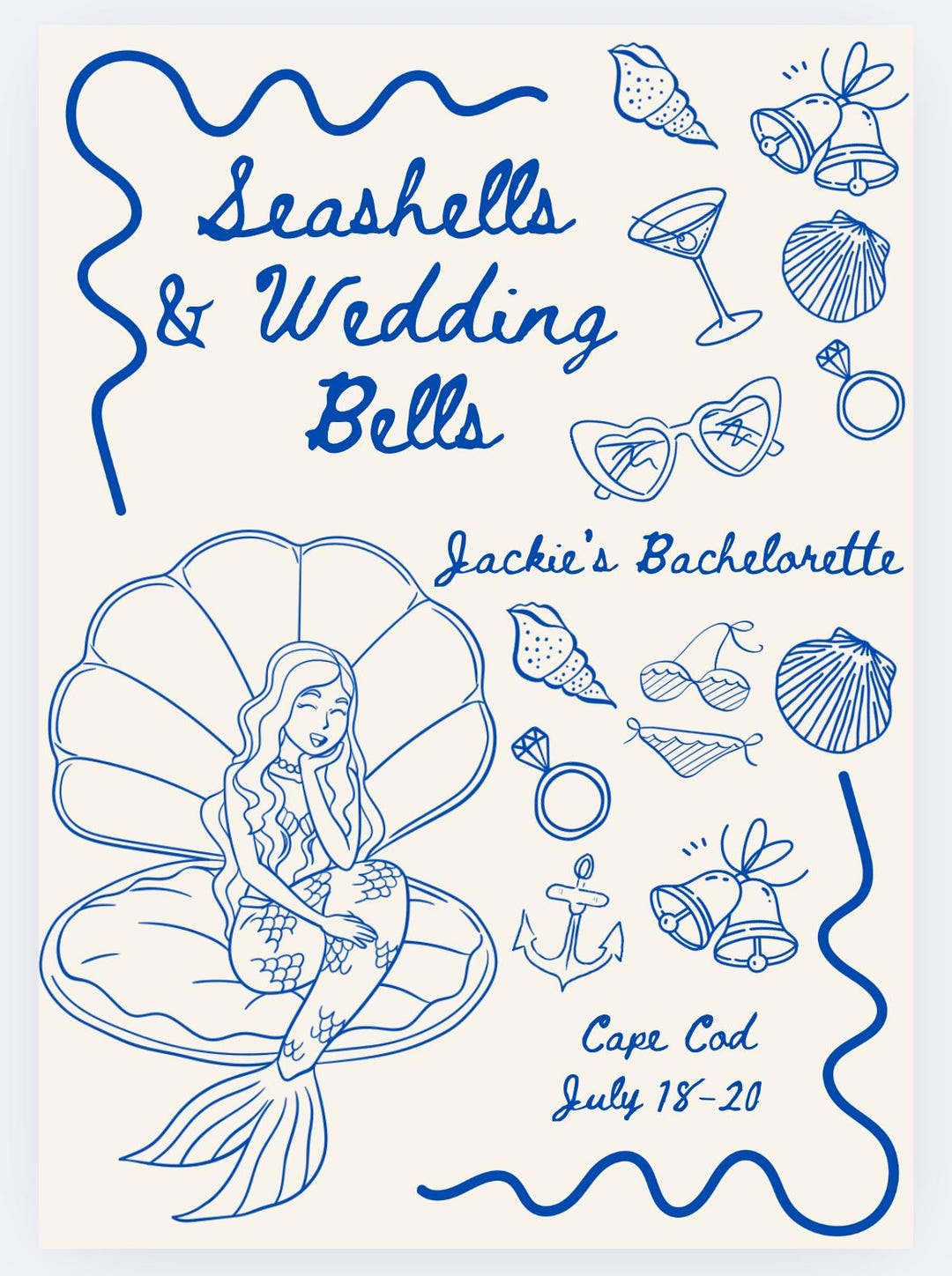 Seashells and Wedding Bells Bachelorette Itinerary - Etsy
