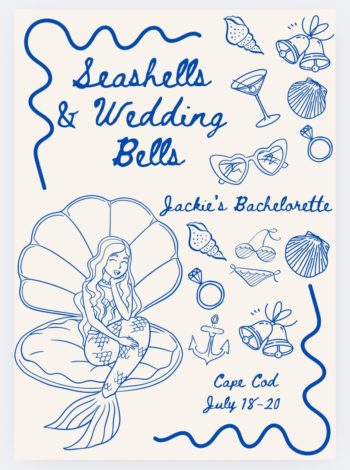 Seashells and Wedding Bells Bachelorette Itinerary - Etsy
