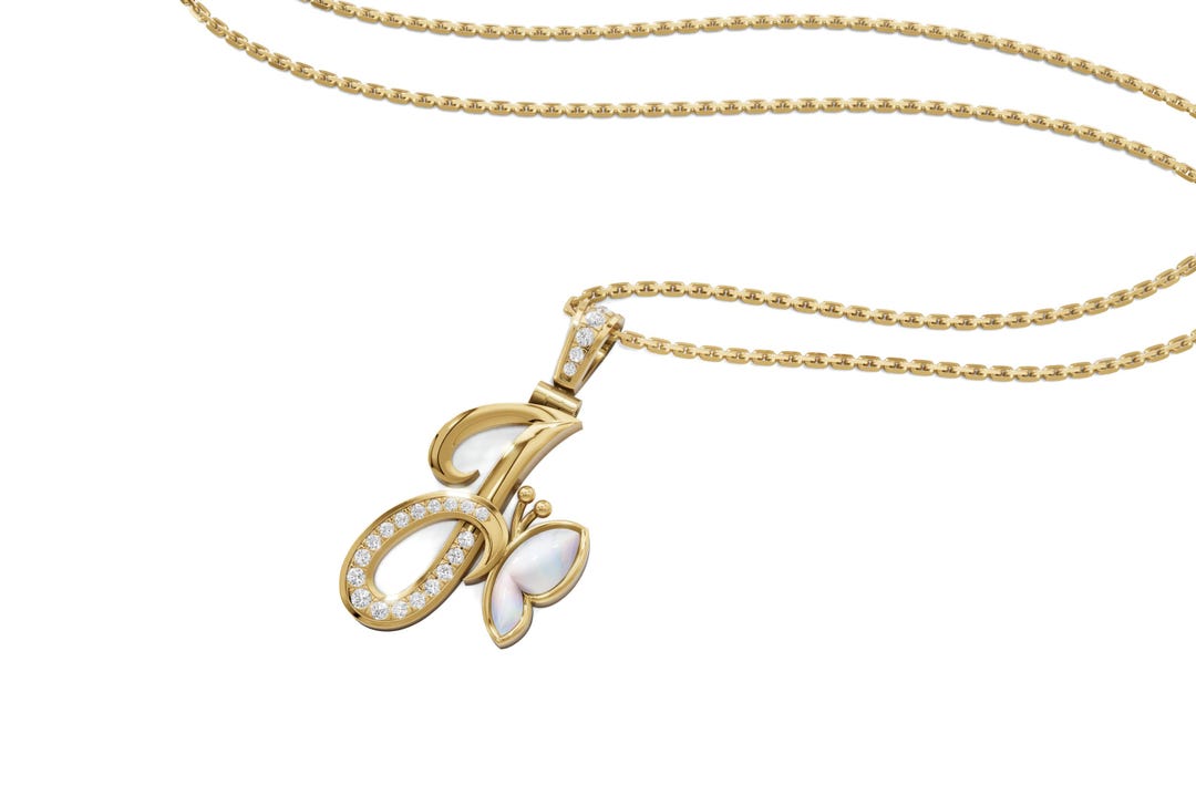 The Butterfly J Pendant - Etsy