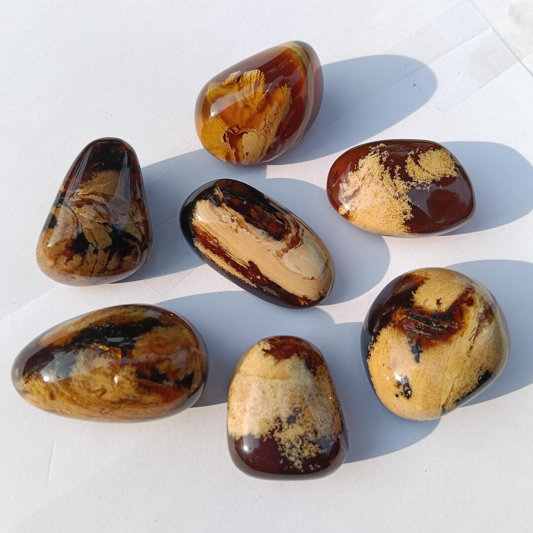 70 Gr Amber Tumbled Polished,indonesia Sumatra Amber Rough Raw Stone ...