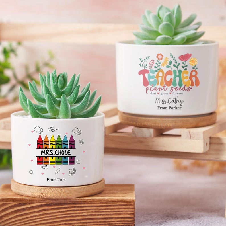Personalized Teacher Flower Pot,thank You Teacher Plant Pot ...