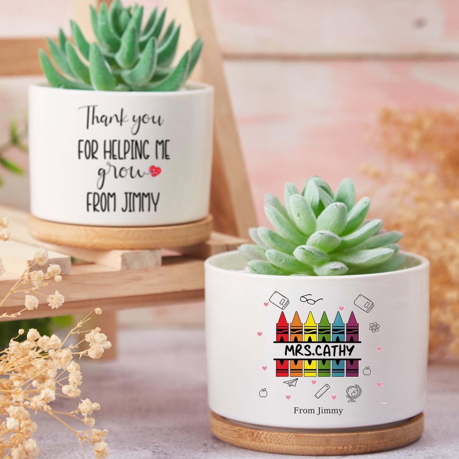 Personalized Teacher Flower Pot,thank You Teacher Plant Pot ...