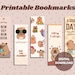 Capybara Bookmark Set of 5, Printable Relaxing Capybaras, Cute Animal ...