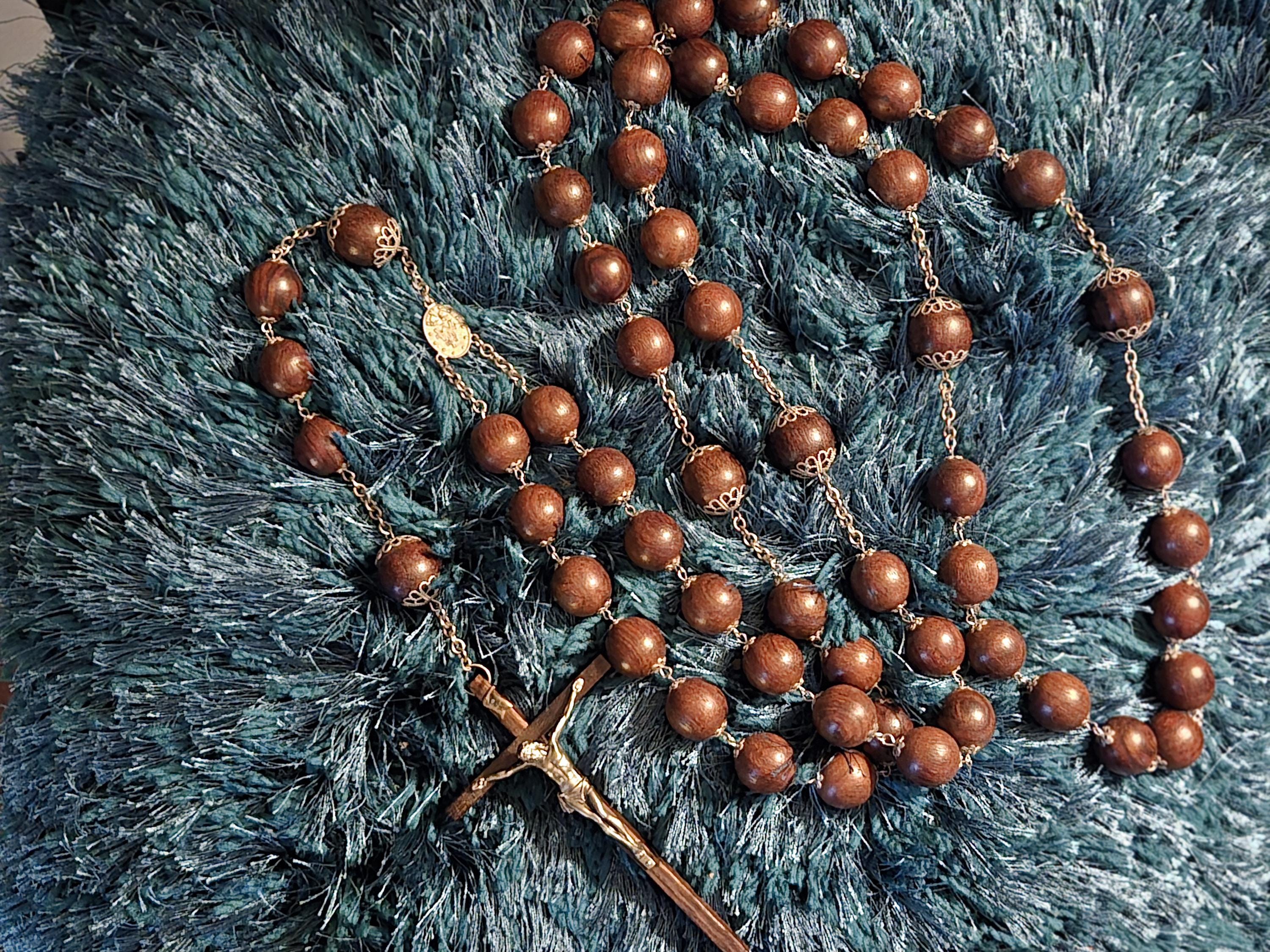 Vintage Large Wooden Bead Rosery for Monk or NUN Catholic Religious ...