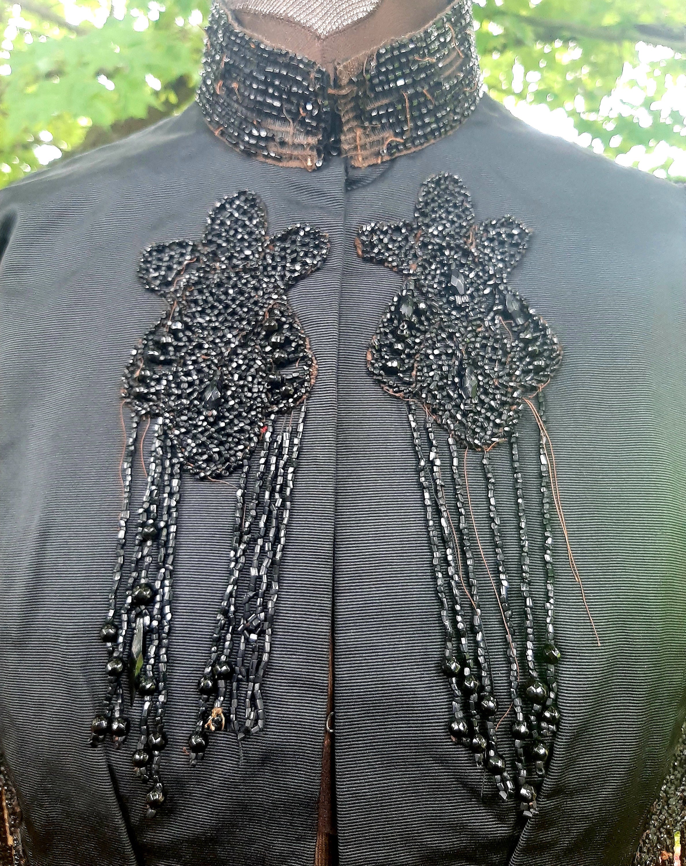 Antique 1800s 1900s Edwardian Victorian Black Mourning Cloak Capelet ...