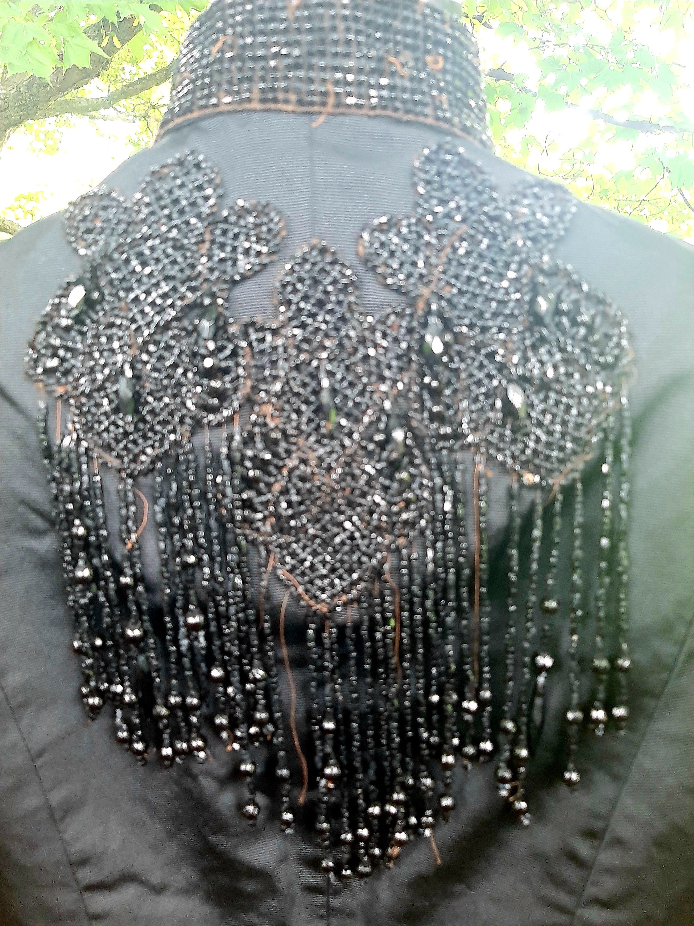 Antique 1800s 1900s Edwardian Victorian Black Mourning Cloak Capelet ...