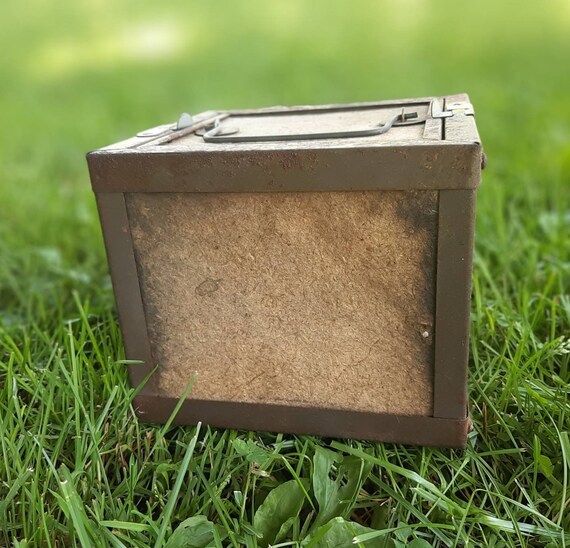 Primative Worm Box Antique Bait Canteen Metal With Composition - Etsy