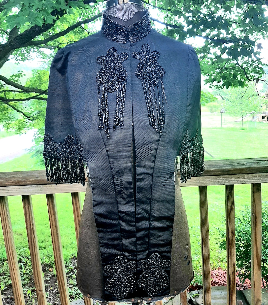 Antique 1800s 1900s Edwardian Victorian Black Mourning Cloak Capelet ...