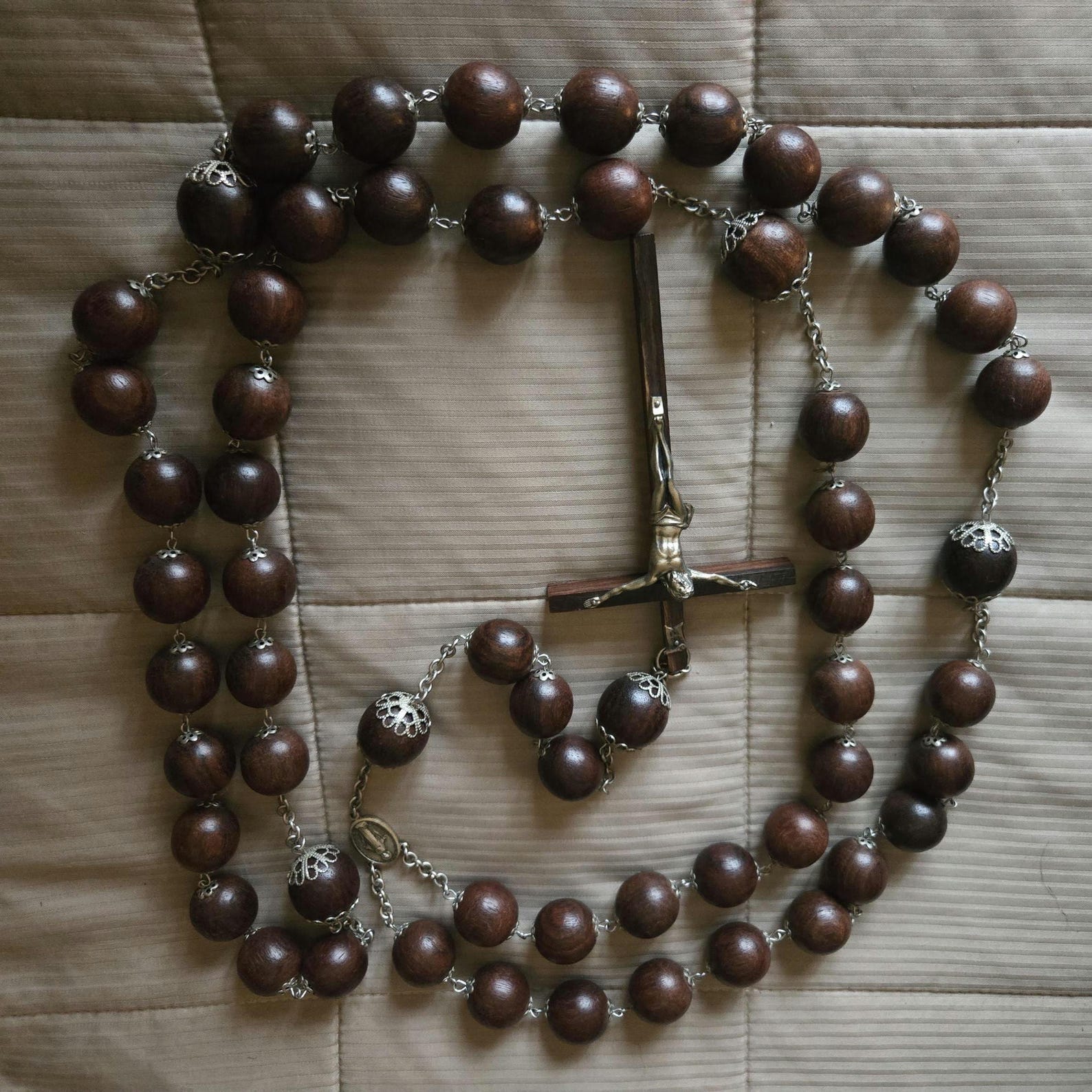 Vintage Large Wooden Bead Rosery for Monk or NUN Catholic Religious ...