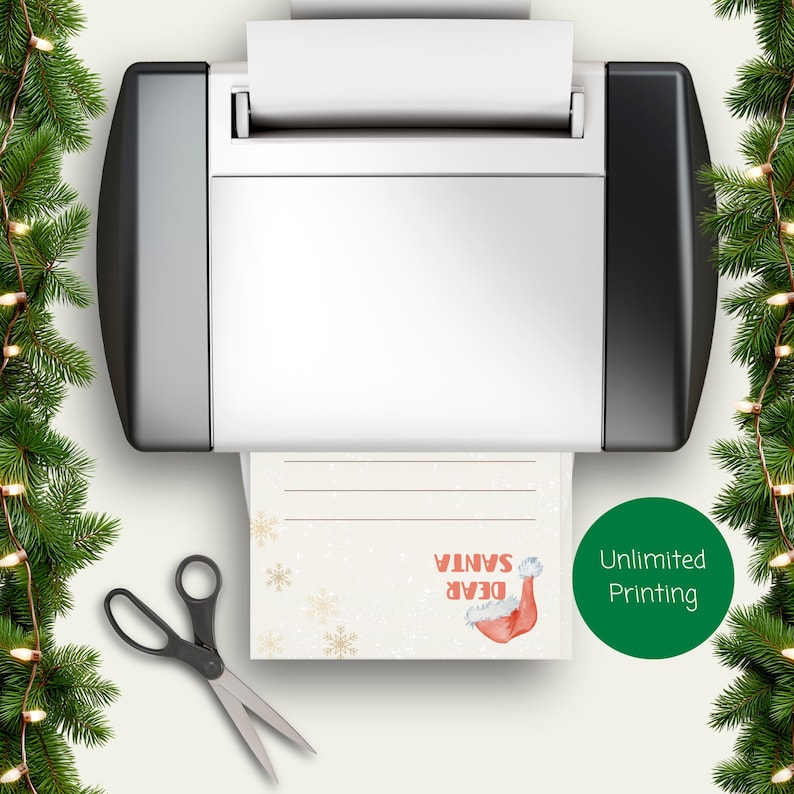Printable Dear Santa Letter Template, Christmas Wishlist (digital ...