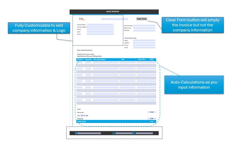 Editable-fillable Sales Invoice Template in MS Word & Fillable ...