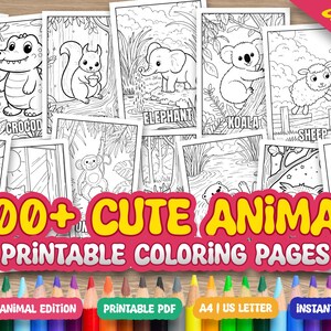 100+ Cute Animal Coloring Pages | Easy Fun for Kids and Adults | Simple ...