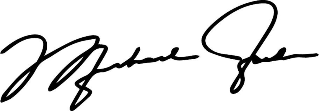 Michael Jordan Jumpman Signature Autograph Decal Vinyl Wall Decal/words ...