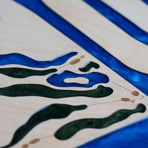 Custom Golf Course Map With Epoxy Resin and Hardwood Frame Personalized ...