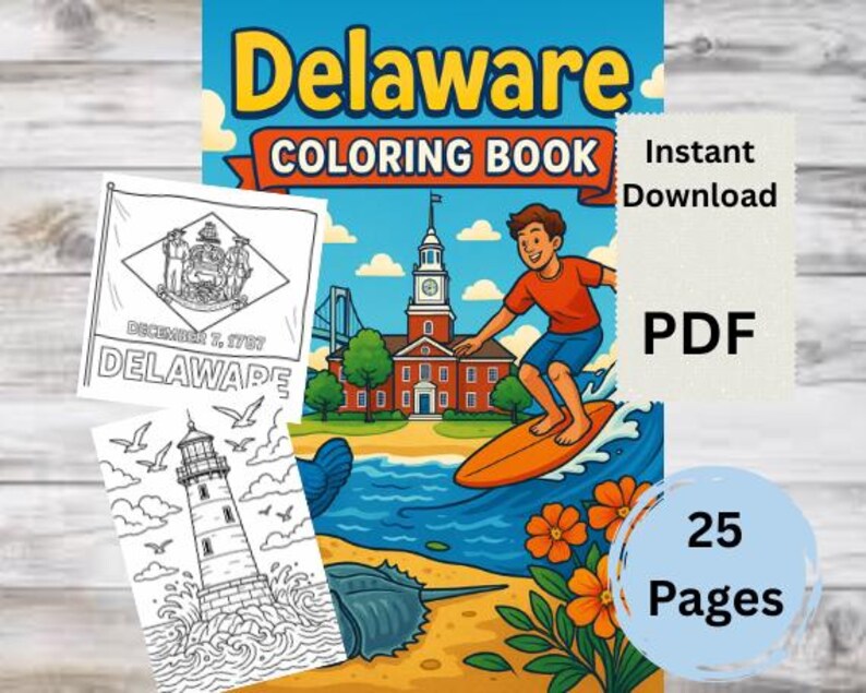 Delaware Coloring Book: State Landmarks, History & Nature - Educational ...