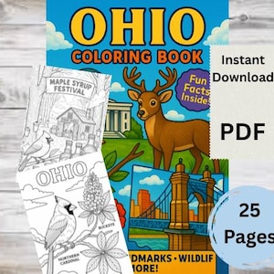 Ohio Coloring Book – State Landmarks, Buckeye Symbols (PDF Pattern) - Etsy