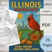 Illinois Coloring Book: Landmarks, History & State Symbols ...