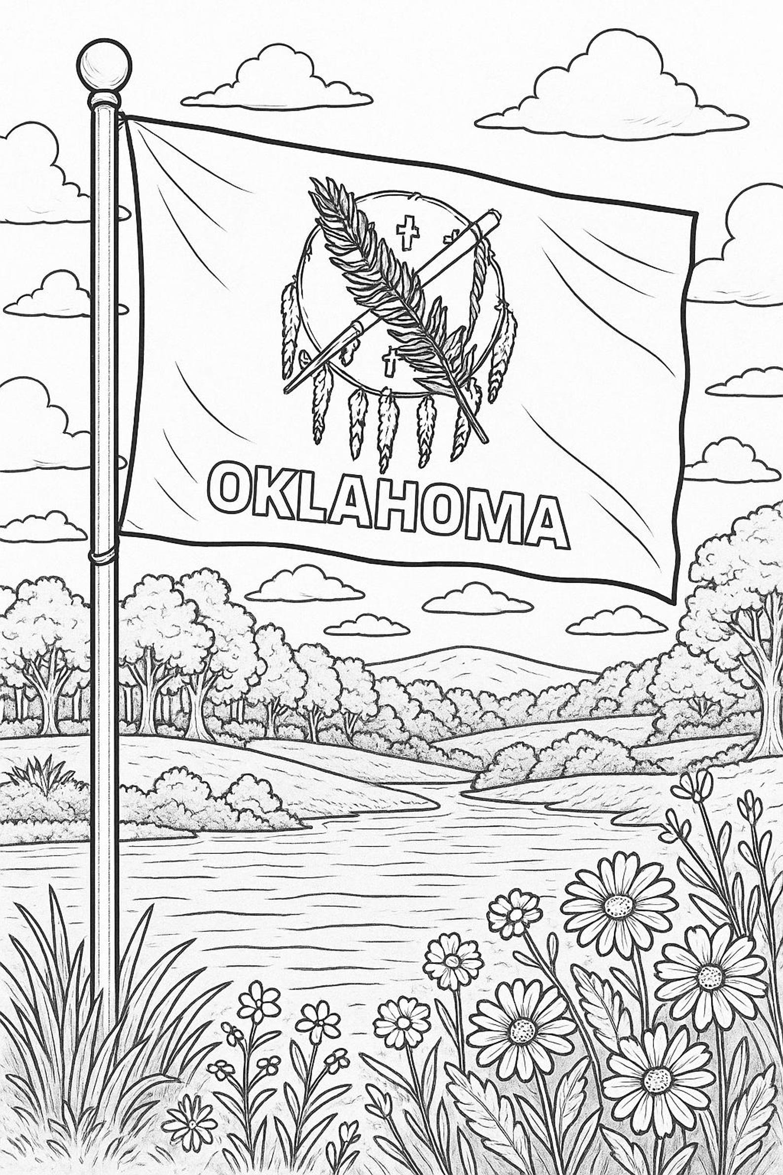 Oklahoma Coloring Book – State Landmarks & Native Heritage (PDF Pattern ...
