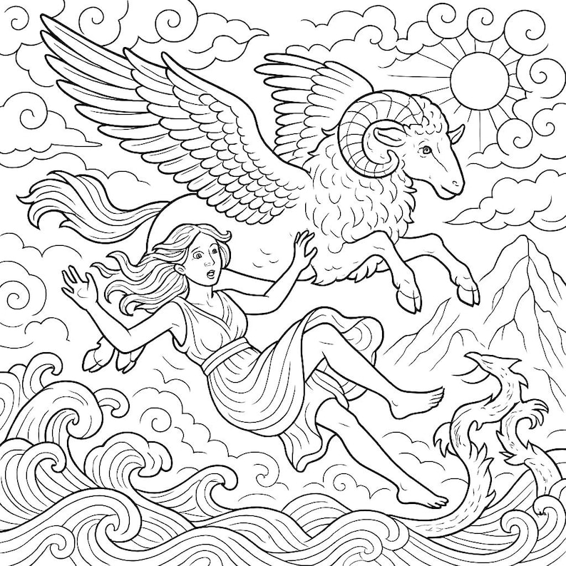 Greek Mythology Coloring Book: Calming Mythical Art (PDF Pattern) - Etsy