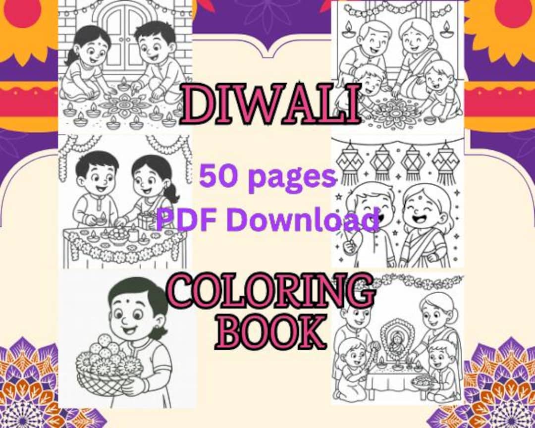 Kids Diwali Coloring Book: Festival of Lights Activities - Etsy