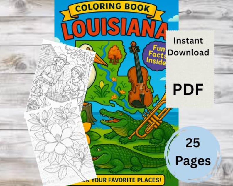Louisiana Coloring Book: State Landmarks, Jazz & Cajun Culture - Etsy