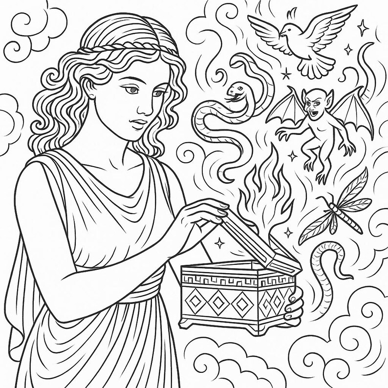 Greek Mythology Coloring Book: Calming Mythical Art (PDF Pattern) - Etsy