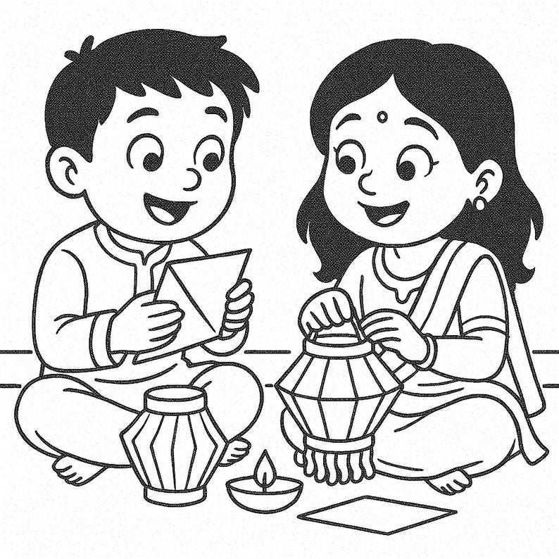 Kids Diwali Coloring Book: Festival of Lights Activities - Etsy