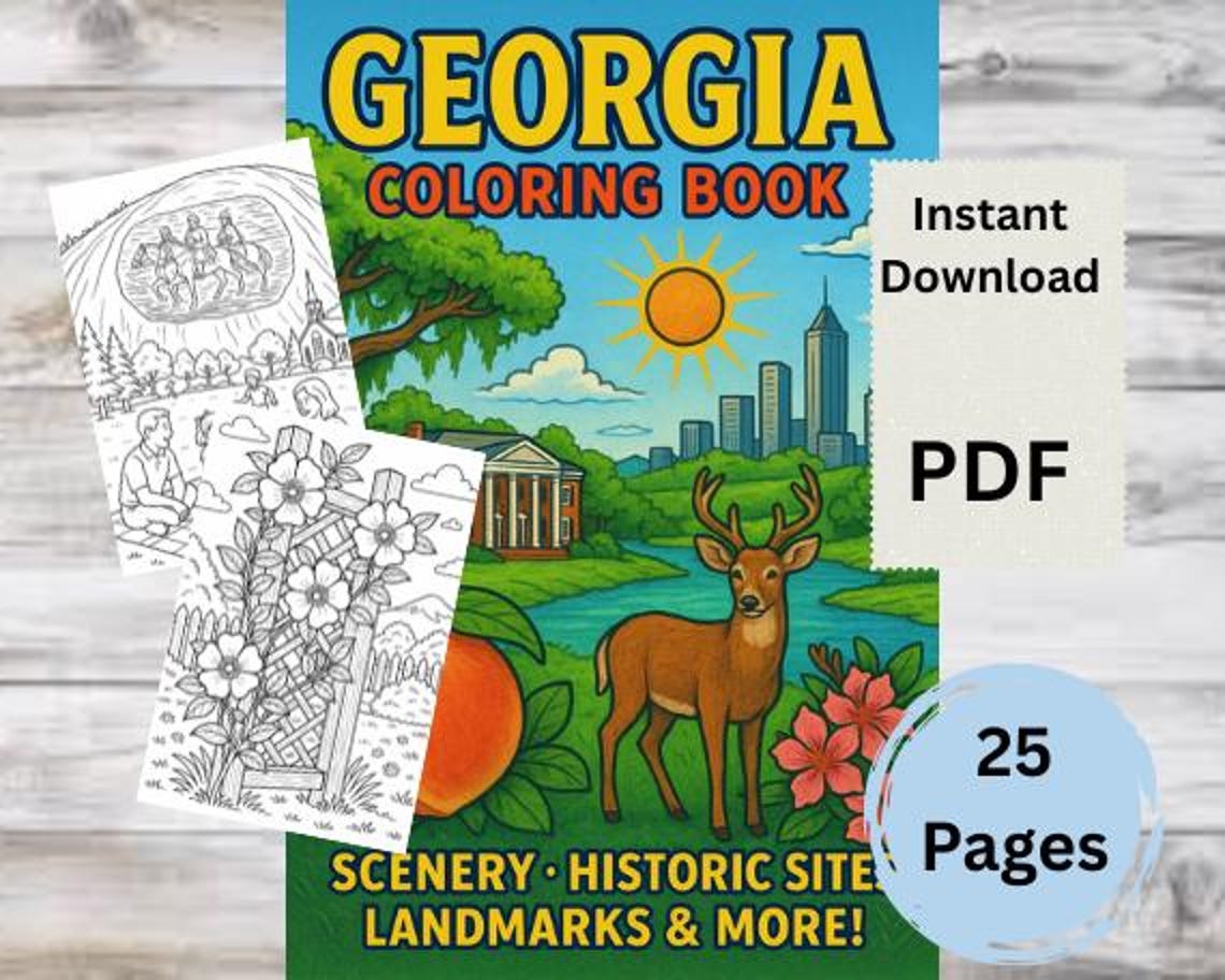 Georgia Coloring Book: State Landmarks, History & Symbols - Educational ...