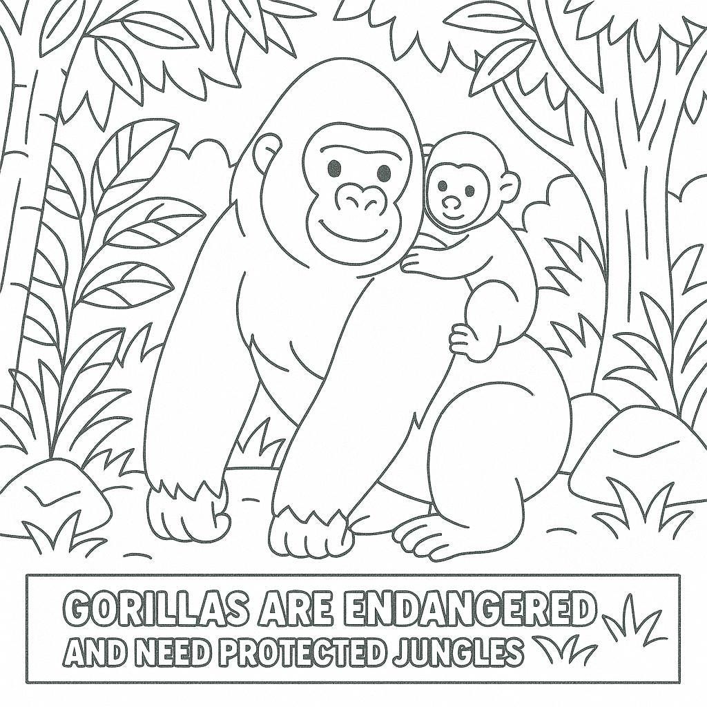 Endangered Animals Coloring Book: Educational Wildlife Activity for ...