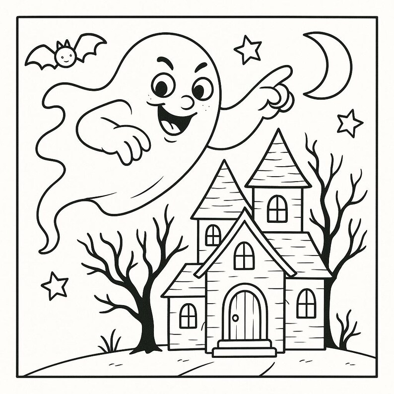 Kids Halloween Coloring Book – Cute Ghosts, Pumpkins, Witches (PDF ...
